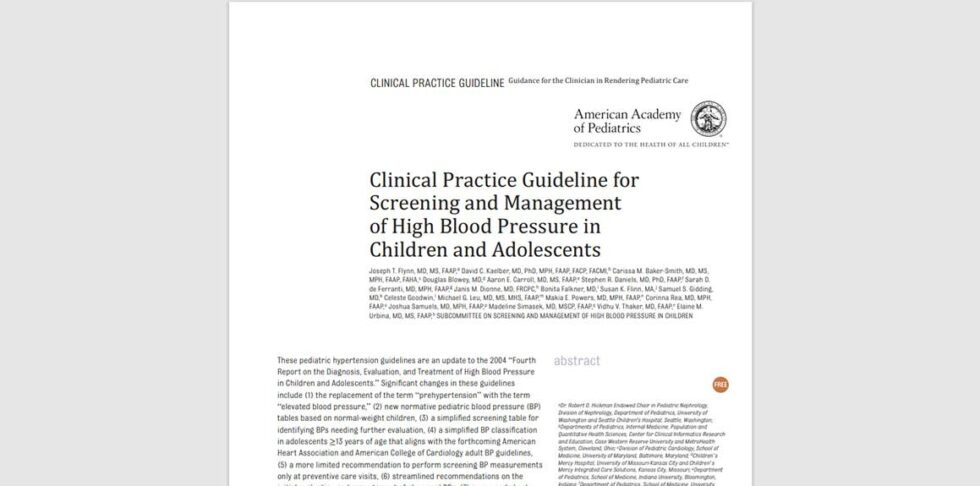 Clinical Practice Guideline for Screening and Management of High Blood ...